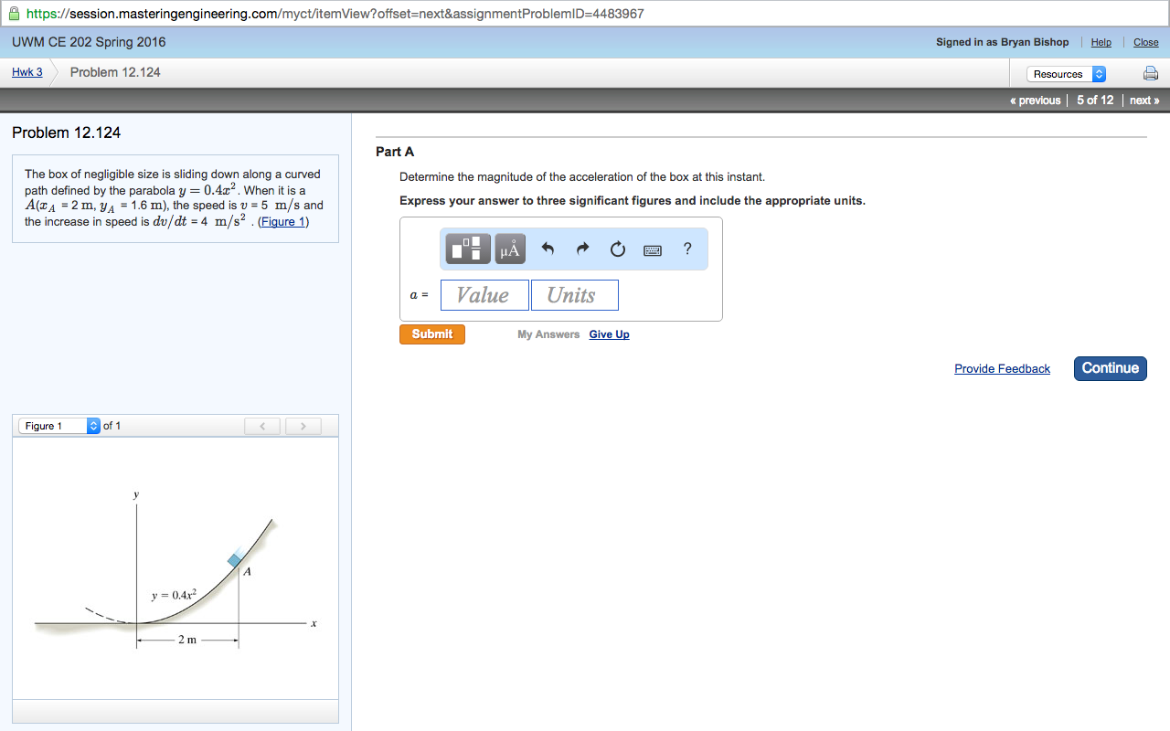 Solved The Box Of Negligible Size Is Sliding Down Along A