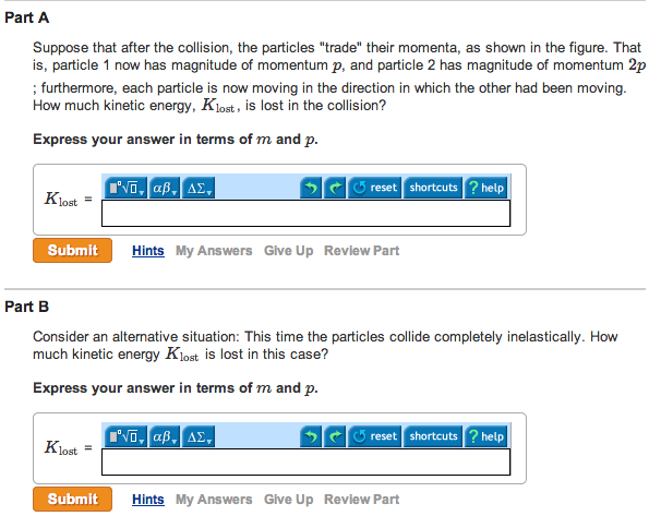 Two Particles Move Perpendicular To Each Other Until