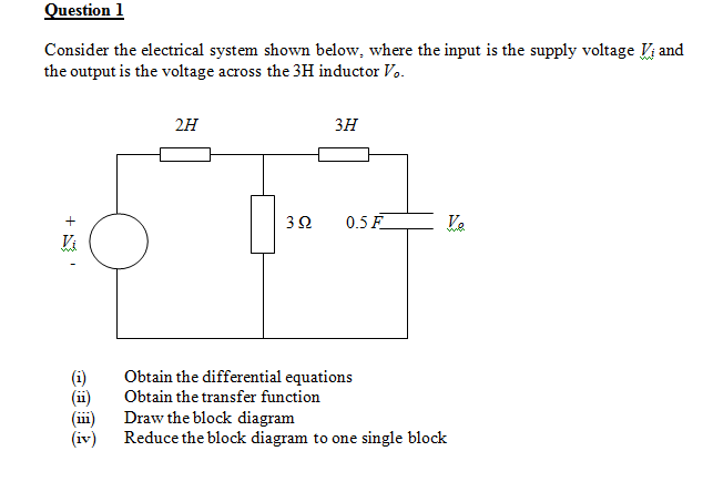 Solved Consider The Electrical System Shown Below Where The