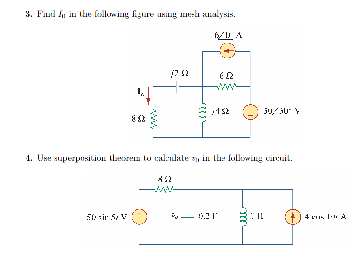 Solved 3 Find Io In The Following Figure Using Mesh