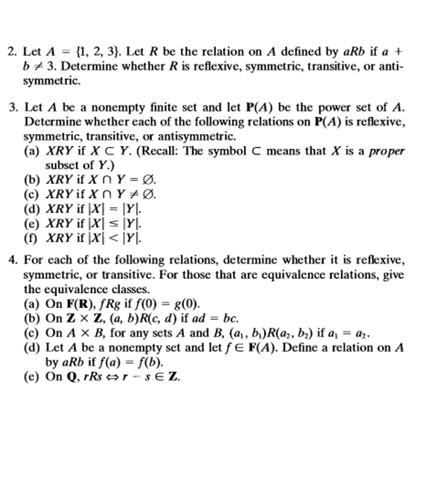 Solved Let A 1 2 3 Let R Be The Relation On A Defined