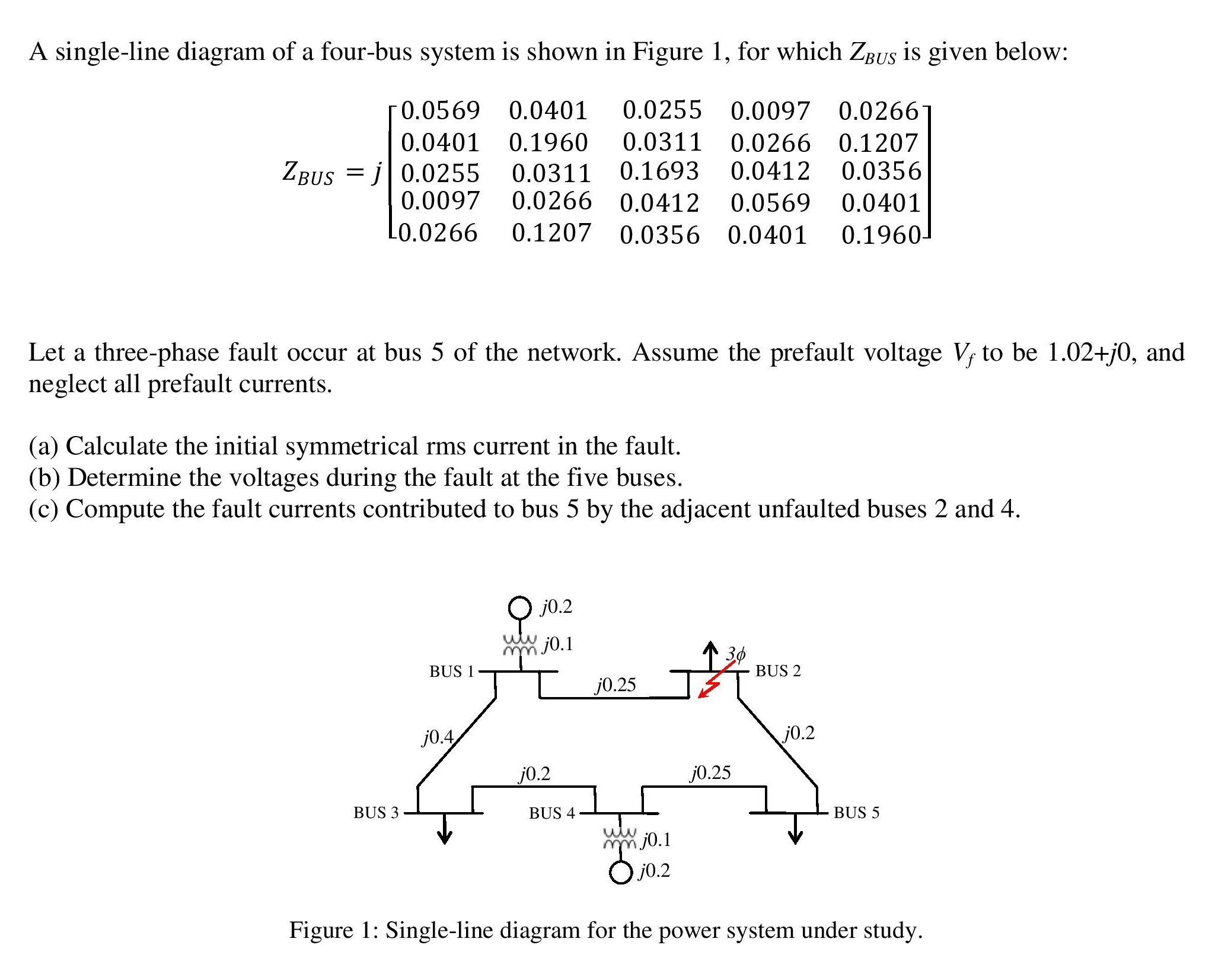 Solved A Single Line Diagram Of A Four Bus System Is Shown