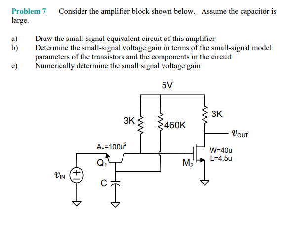 Solved Draw The Small Signal Equivalent Circuit Of This