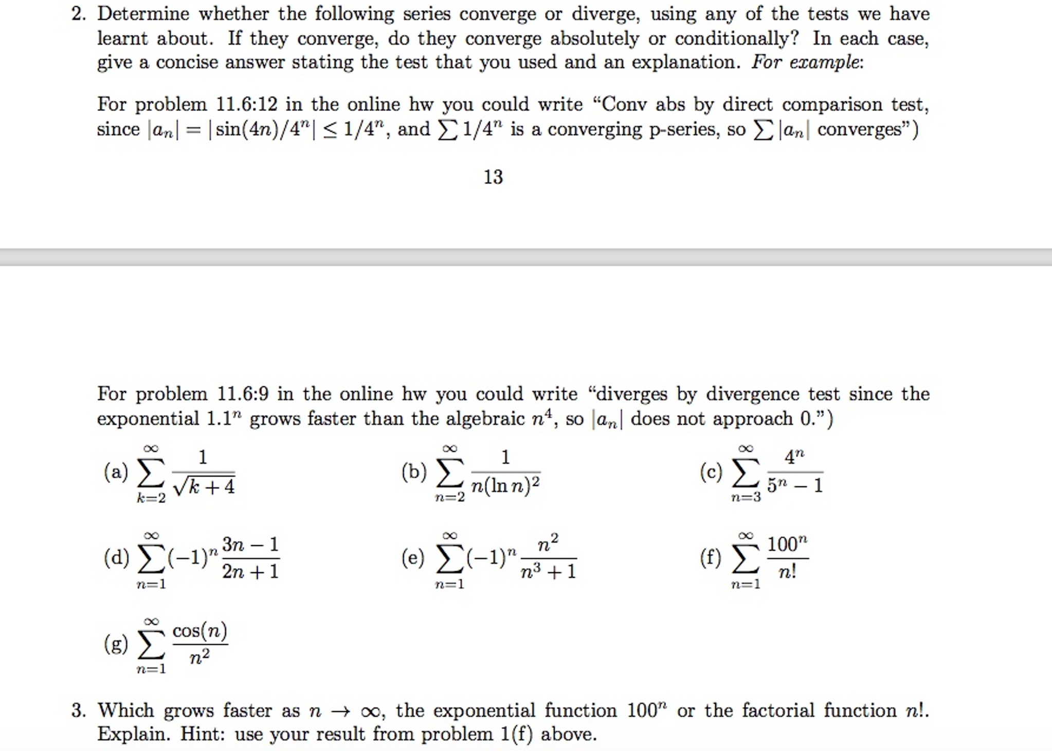 Solved Determine Whether The Following Series Converge Or