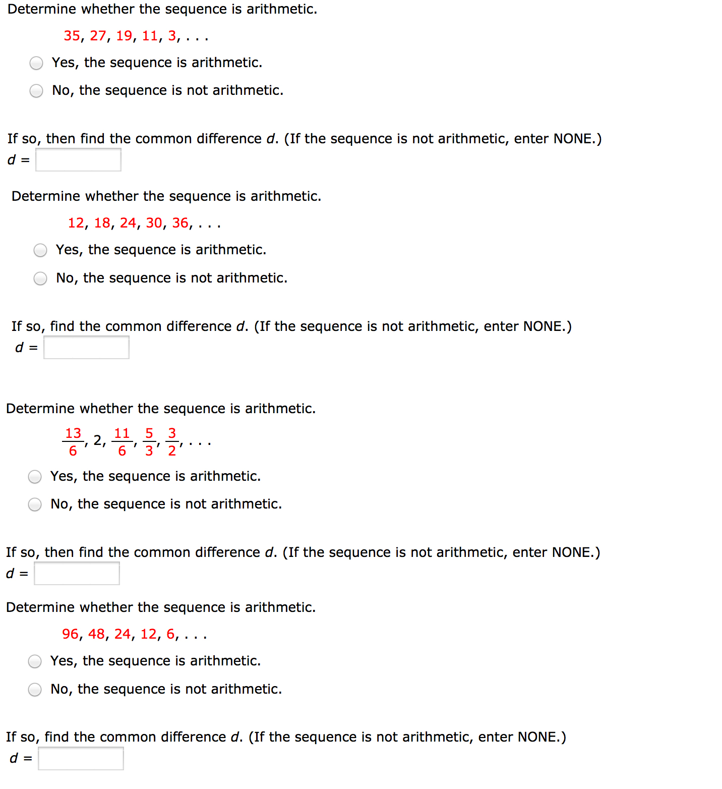 Solved Determine Whether The Sequence Is Arithmetic Yes