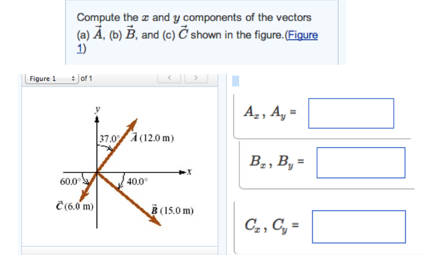 Solved Compute The X And Y Components Of The Vectors A