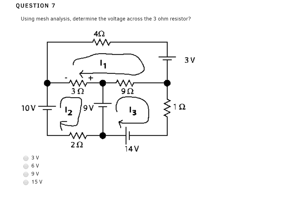 Solved Using Mesh Analysis Determine The Voltage Across The