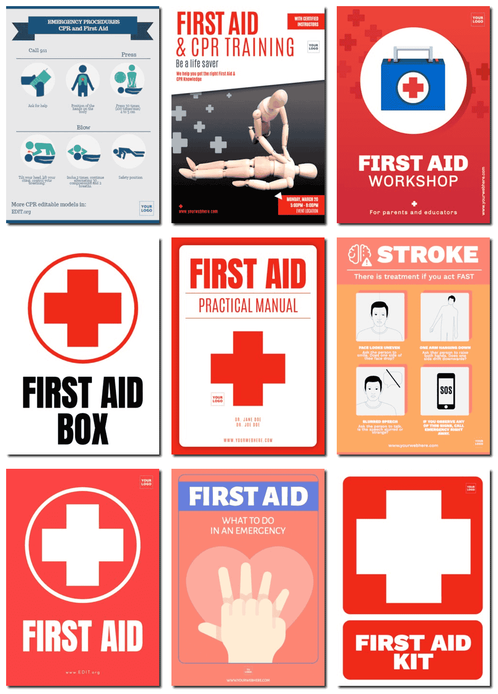 Printable First Aid Posters To Edit Online