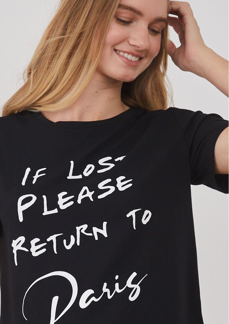 South Parade Lola Return To Paris Pima Cotton T Shirt Black