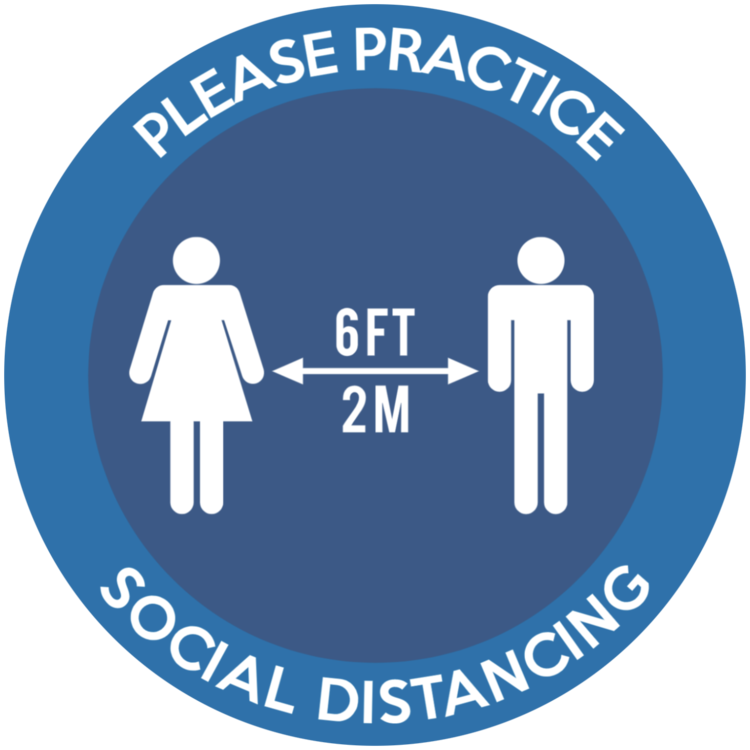 Tell Others To Please Practice Social Distancing With Floor Stickers