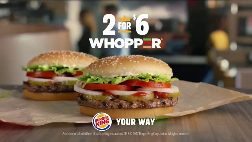 Burger King 2 For 6 Whopper Deal Tv Commercial Prepared To Order