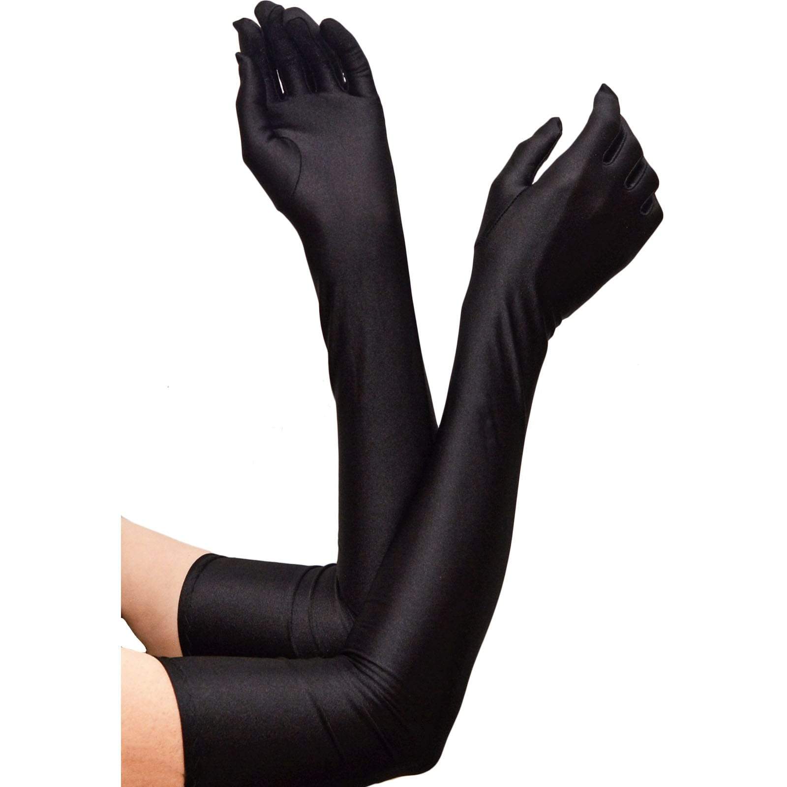 55cm Long Black Stretch Evening Gloves Audrey Hepburn Opera Prom Formal