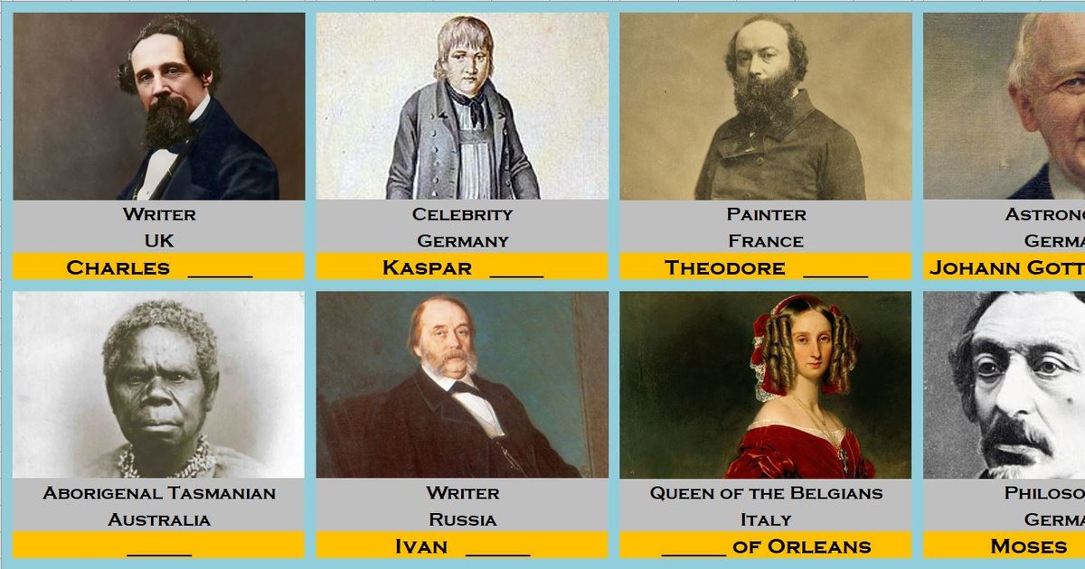 Memorable People Born In 1812 Quiz By Mucciniale