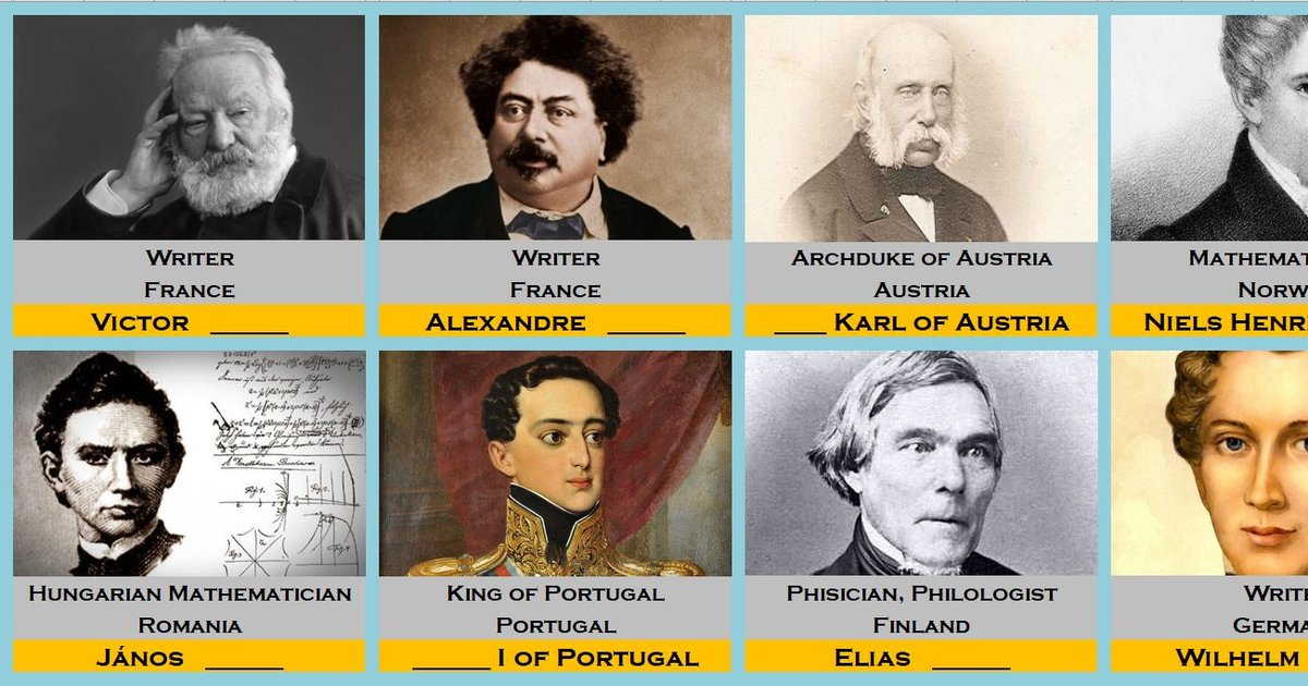 Memorable People Born In 1802 Quiz By Mucciniale