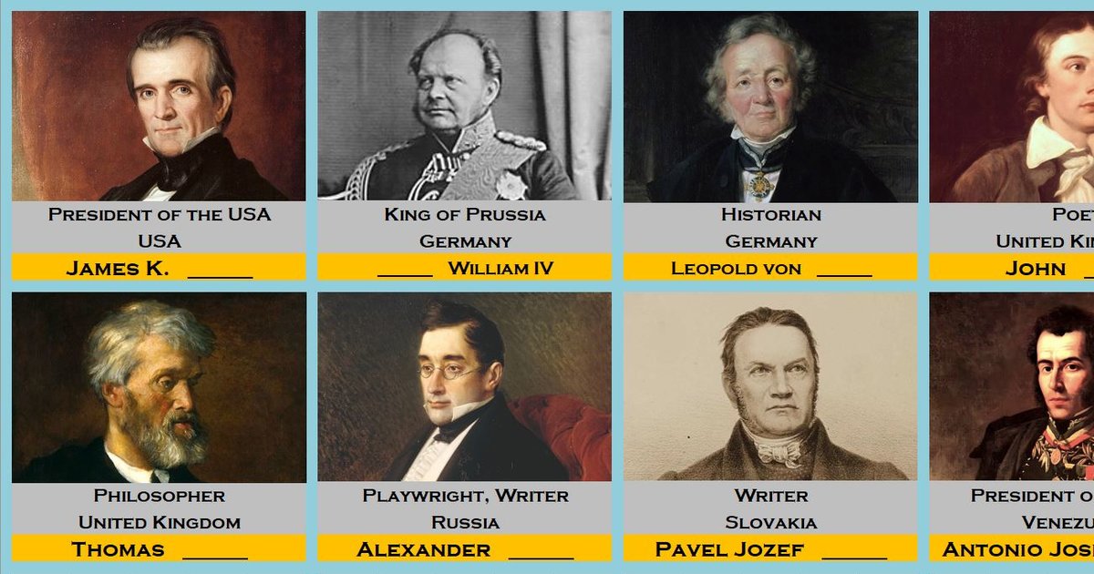 Memorable People Born In 1795 Quiz By Mucciniale