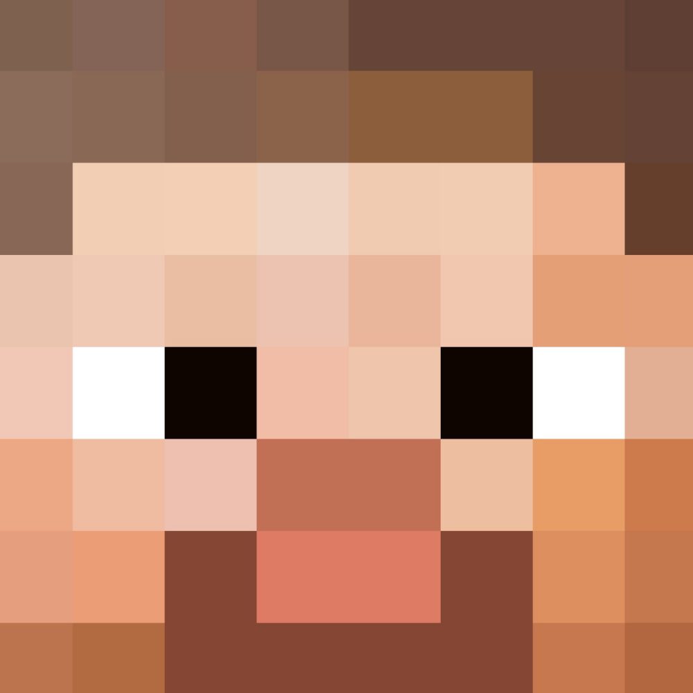 Minecraft Steve Head Pattern Crew