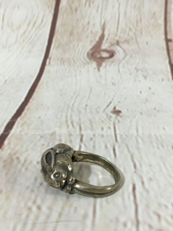 Crouching Bunny Relic Ring Boardwalk Vintage