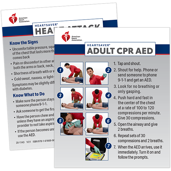 Heartsaver® Adult Cpr Aed Wallet Cards Aha