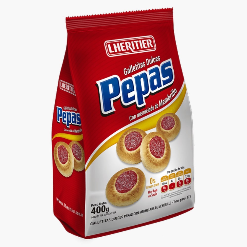 Lheritier Pepas Galletitas Con Mermelada De Membrillo 400 G