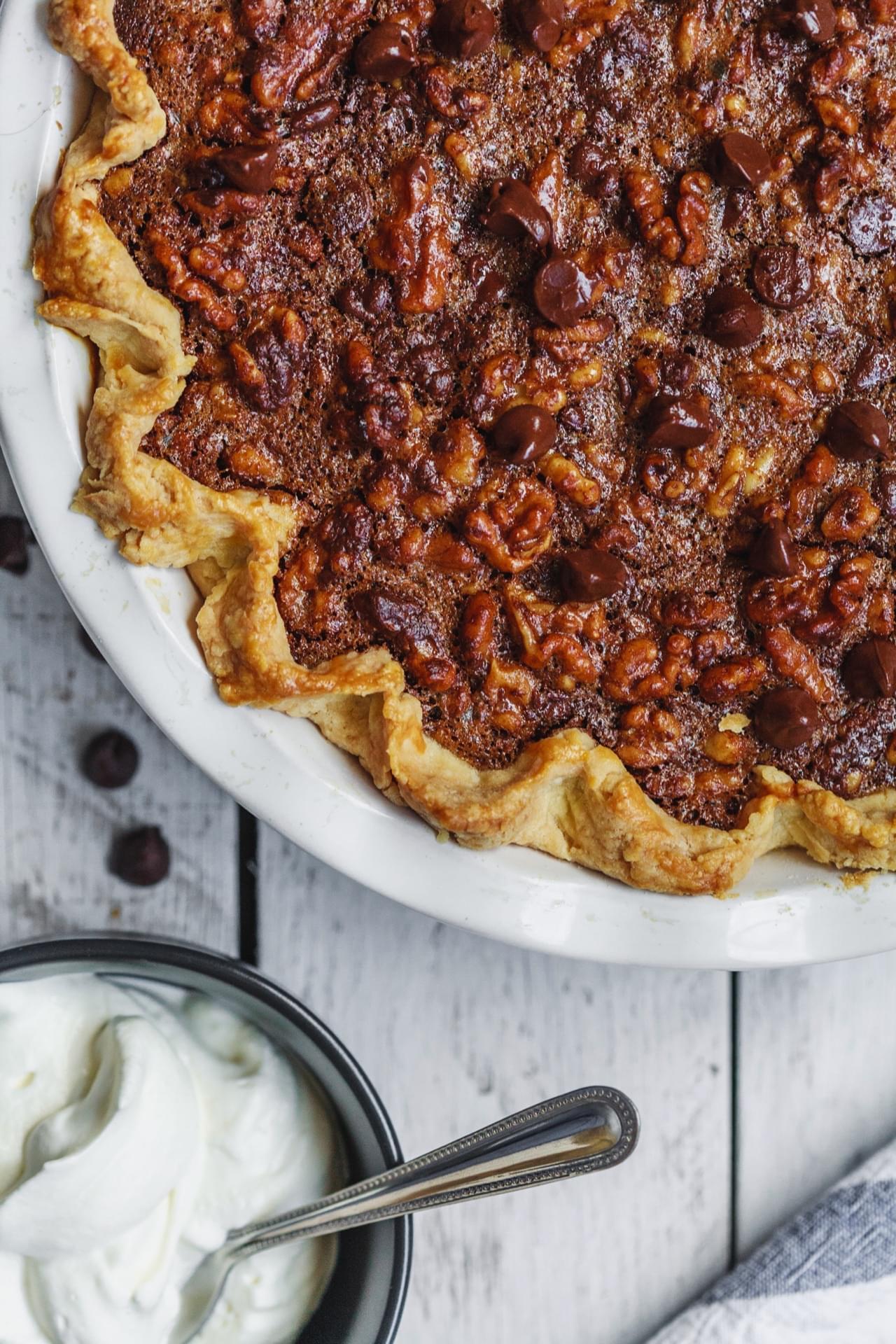 Chocolate Bourbon Walnut Pie Olive And Mango