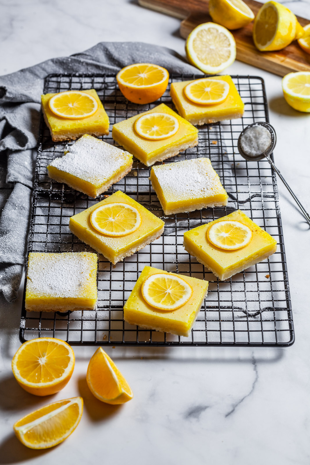 Classic Easy Meyer Lemon Bars With Shortbread Crust Olive And Mango