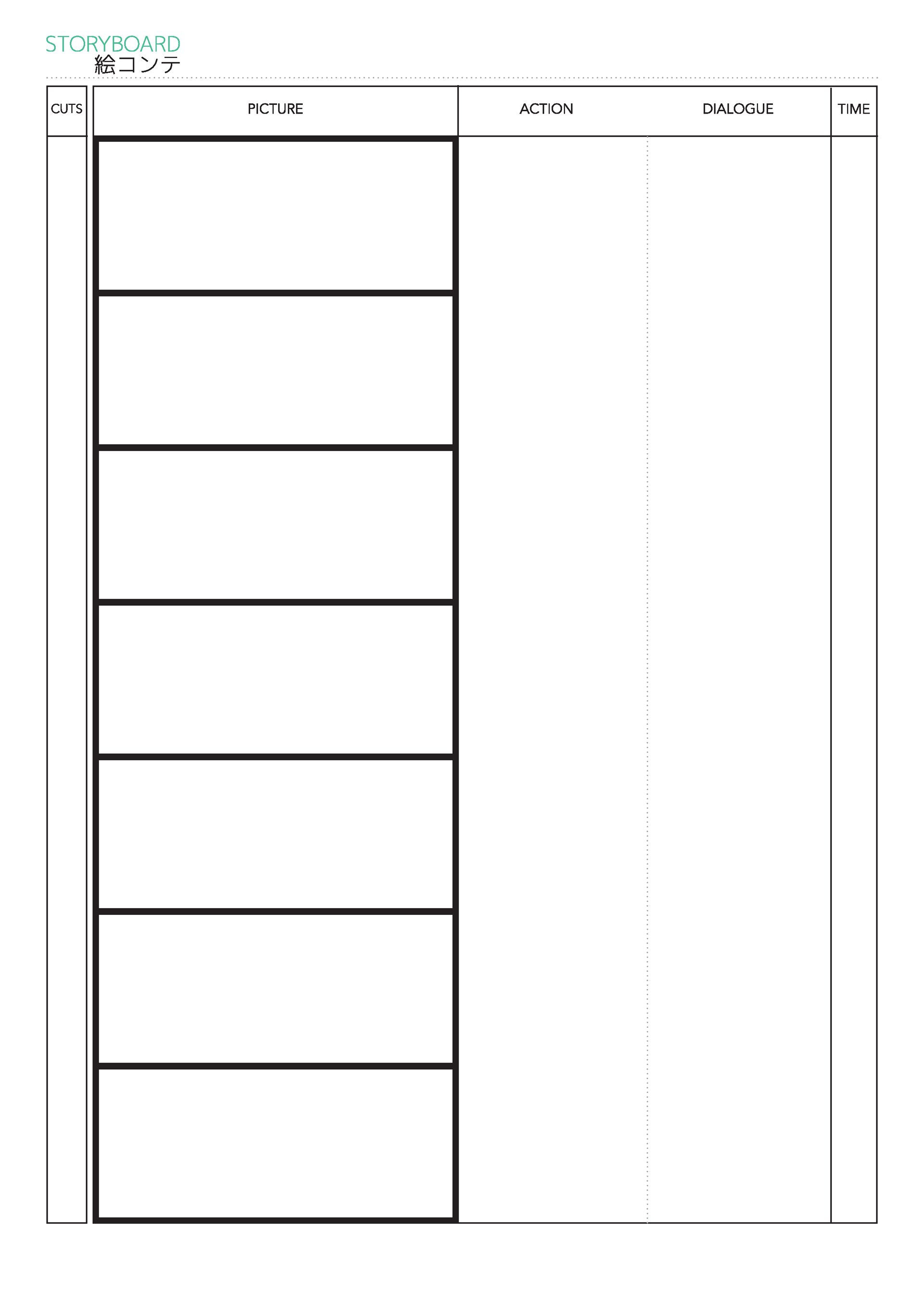 Free Anime Storyboard Template For 2391 Films Templates Supply