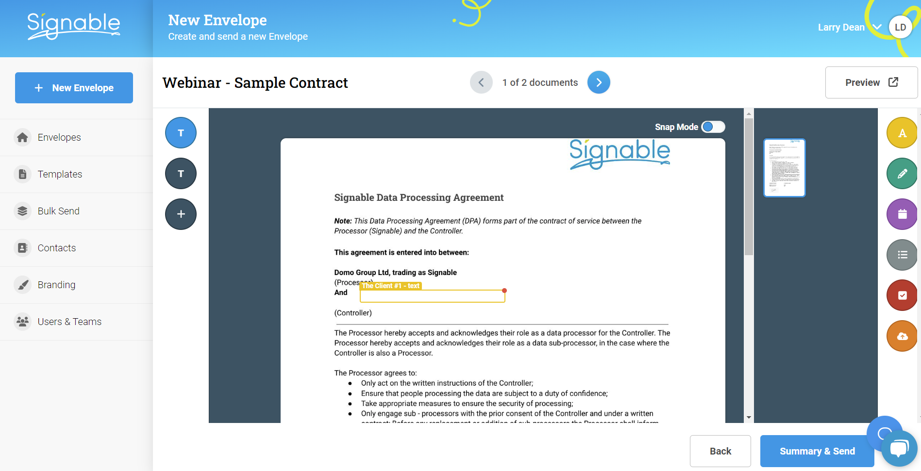 How To Create And Send A Template Signable Help Centre