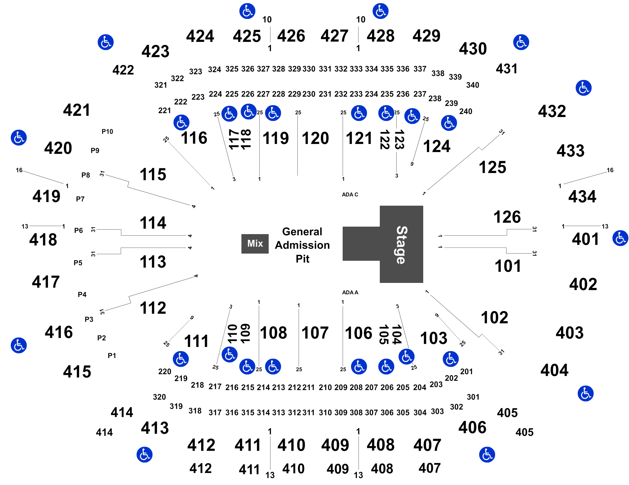 Learn About 101 Imagen Seat Number Toyota Center Seating Chart Rows