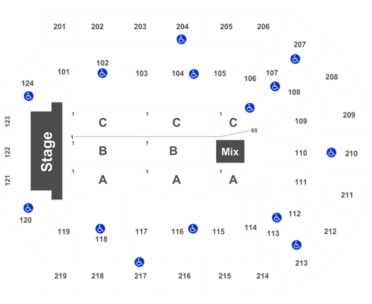 Denny Sanford Premier Center Seating Chart With Rows A Visual