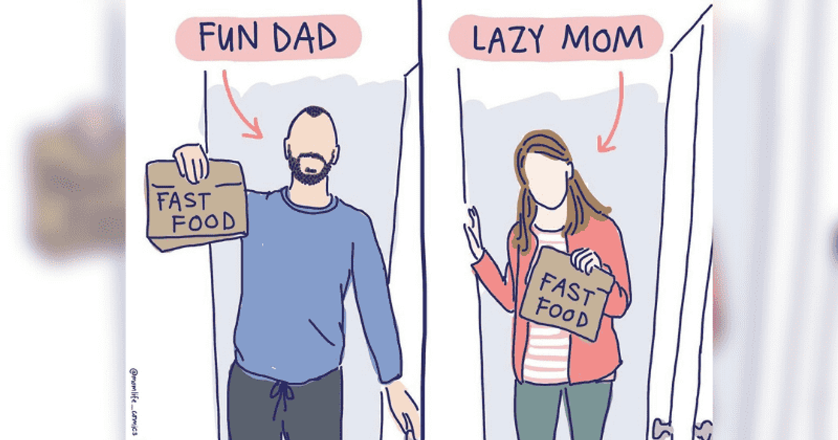 This Mom Illustrates The Unfair Ways Society Treats Moms Vs Dads