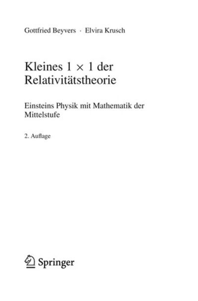 Kleines 1x1 Der Relativitätstheorie Einsteins Physik Mit Mathematik