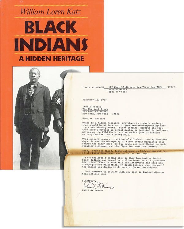 Black Indians A Hidden Heritage Review Copy With Letter Signed By The
