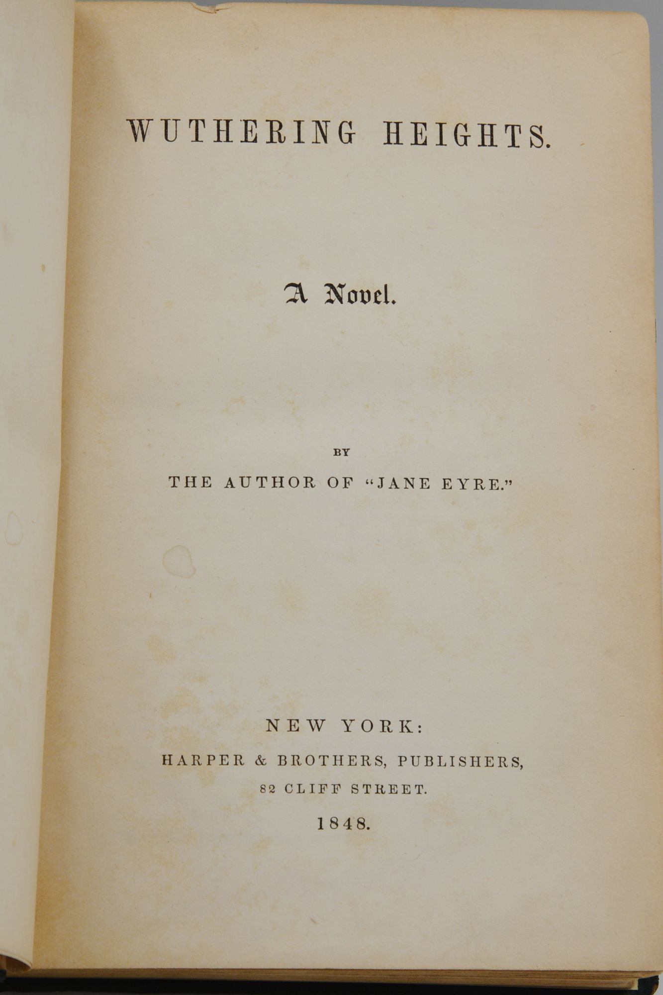 Wuthering Heights By Emily Bronte First American Edition 1848