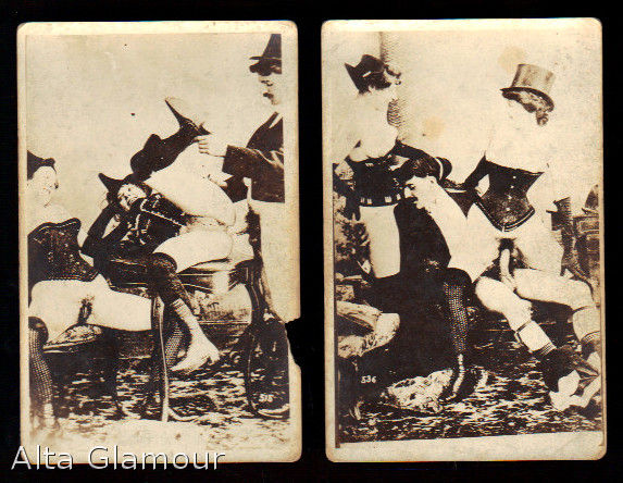 Two Pornographic Photo Postcards Of A Menage A Trois