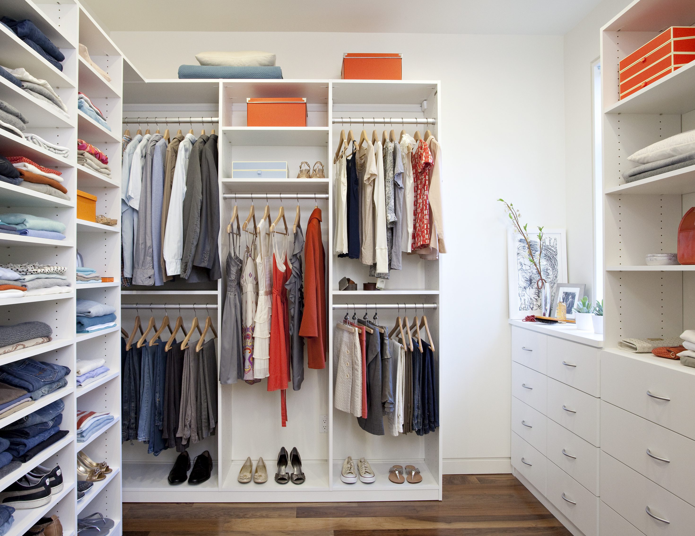 All White Custom Closets White Closet Shelving California Closets