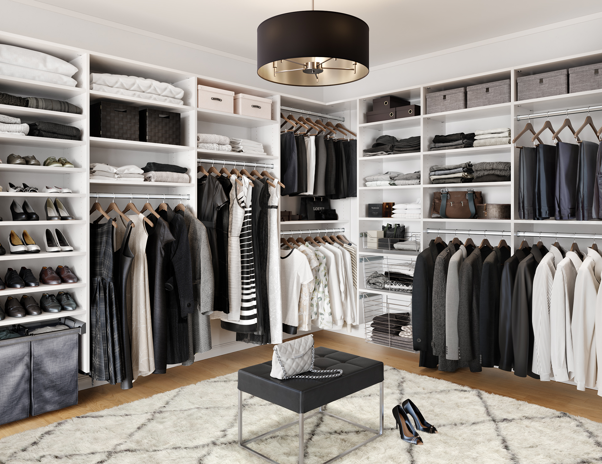 All White Custom Closets White Closet Shelving California Closets