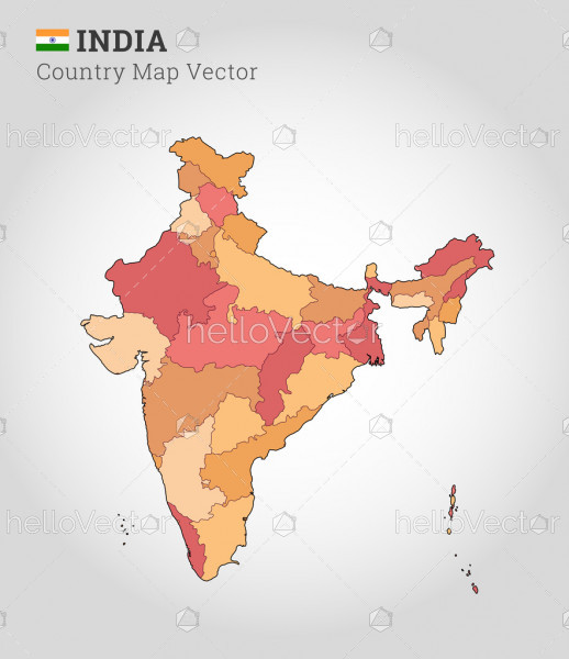 Colorful Map Of India Royalty Free Vector Image