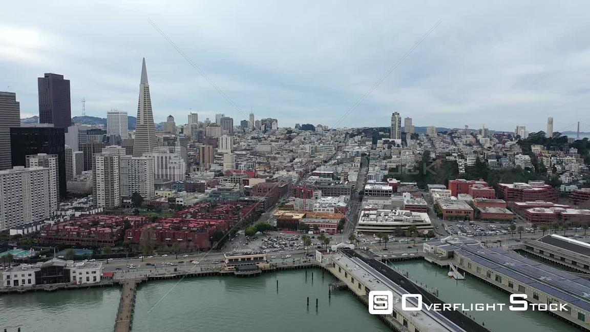 Overflightstock™ Transamerica Pyramid Nob Hill And Downtown San