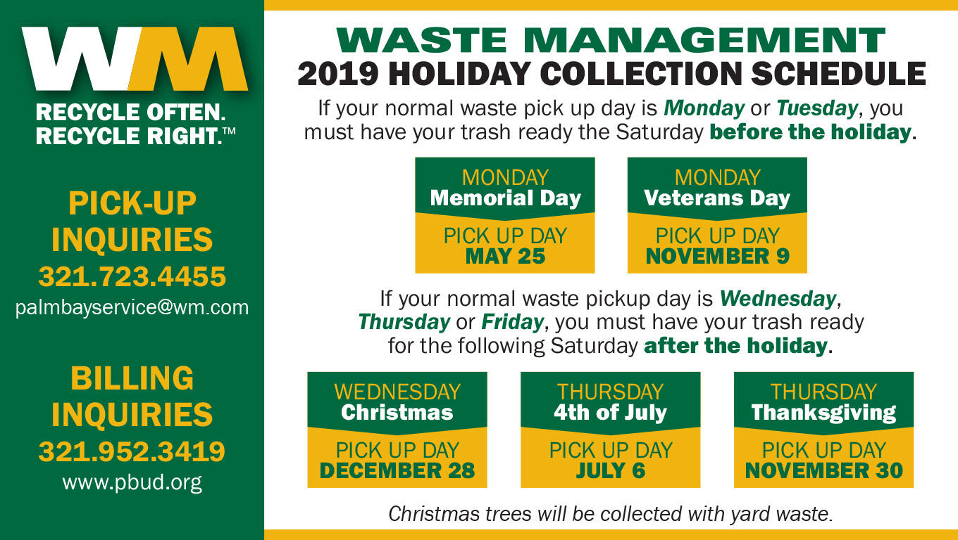 Waste Management Schedule Venice Fl Garbage Recycling Wm Calendar