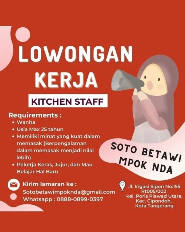 Lowongan Kitchen Staff Atmago