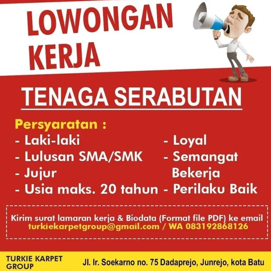 Lowongan Kerja Tenaga Serabutan Atmago