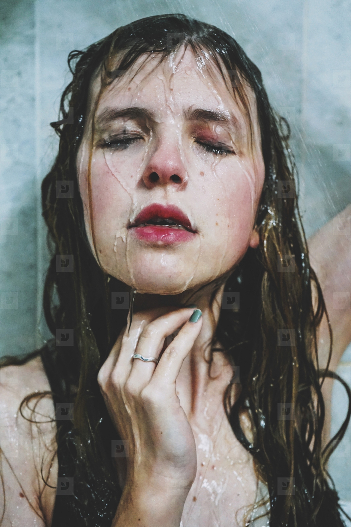 Artistic Portrait Of A Young Woman Under Shower Water 247717