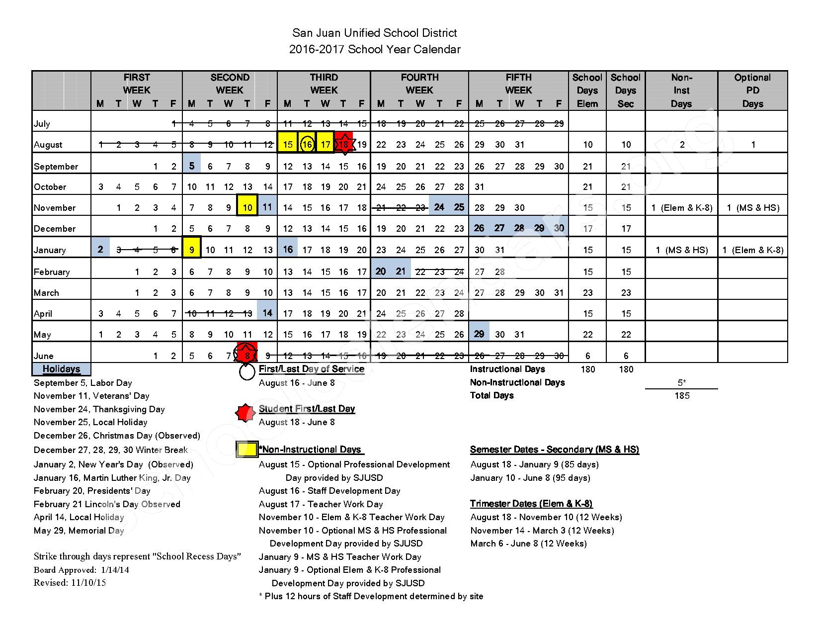 Sacramento County Calendar Olia Martha