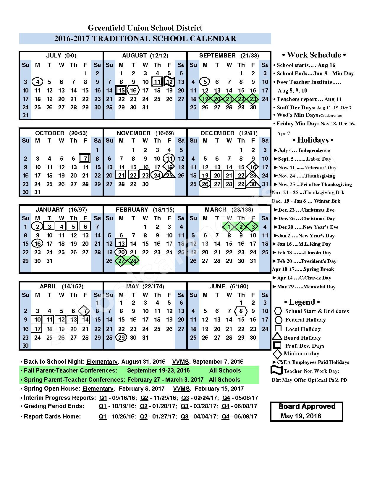 Greenfield Central Schools Calendar Renie Charmain