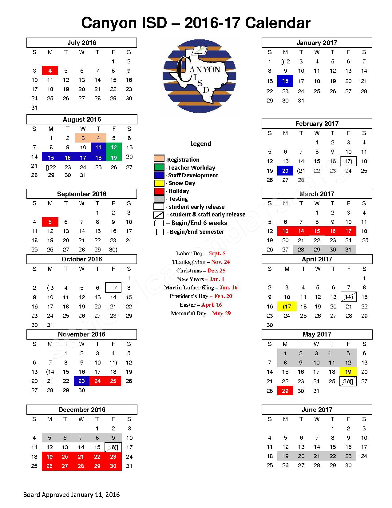 Canyonsdistrict Calendar