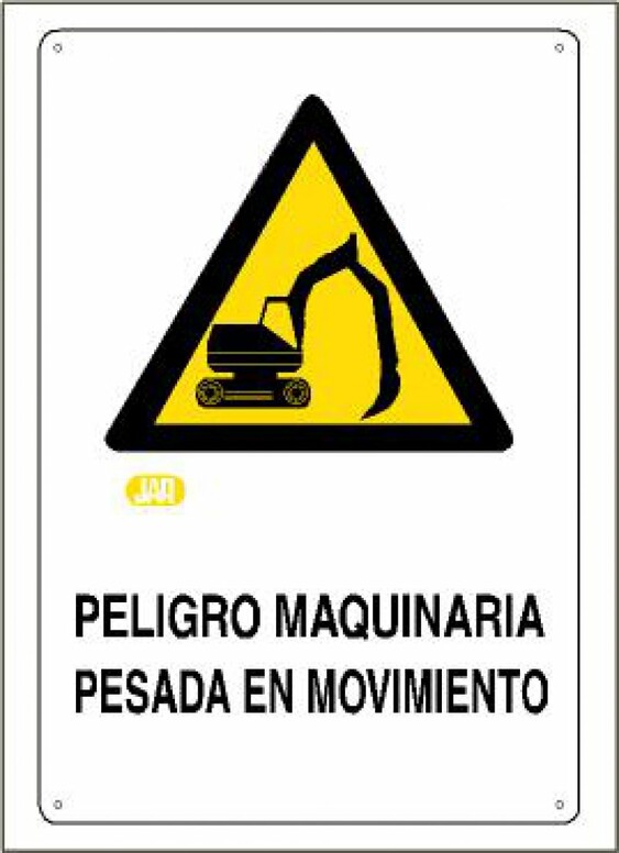 Cartel Peligro Maquinaria Pesada 30x45 Cm 32 Mm Grupo Bdb