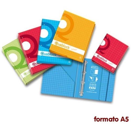 Quaderno Ad Anelli Quablock Pigna Con Elastico A5 Assortiti