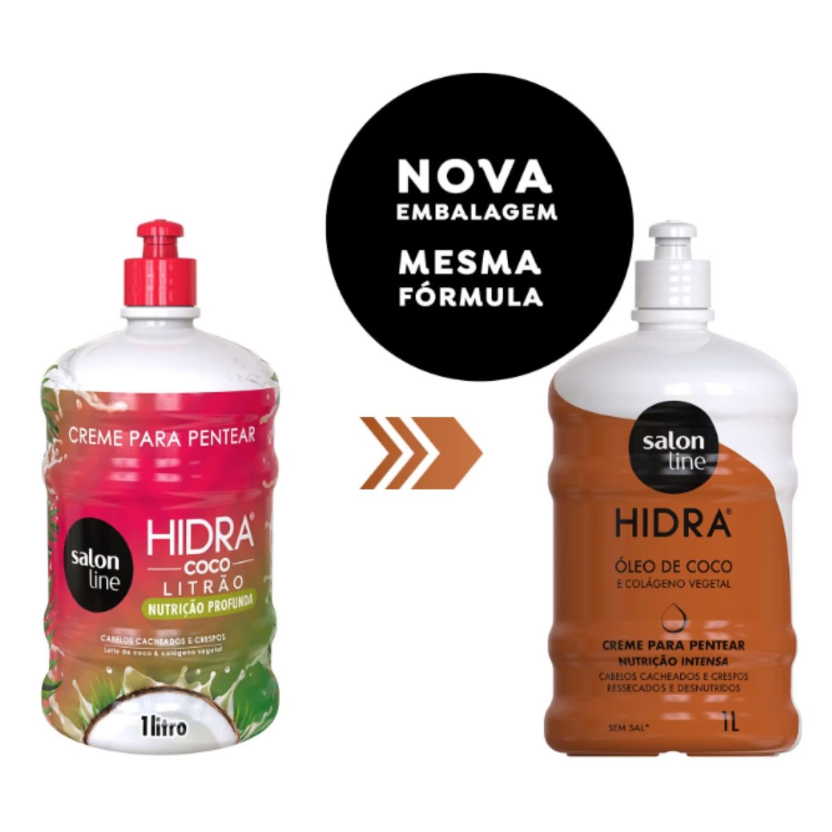 Creme Para Pentear Salon Line Hidra Óleo De Coco 1l