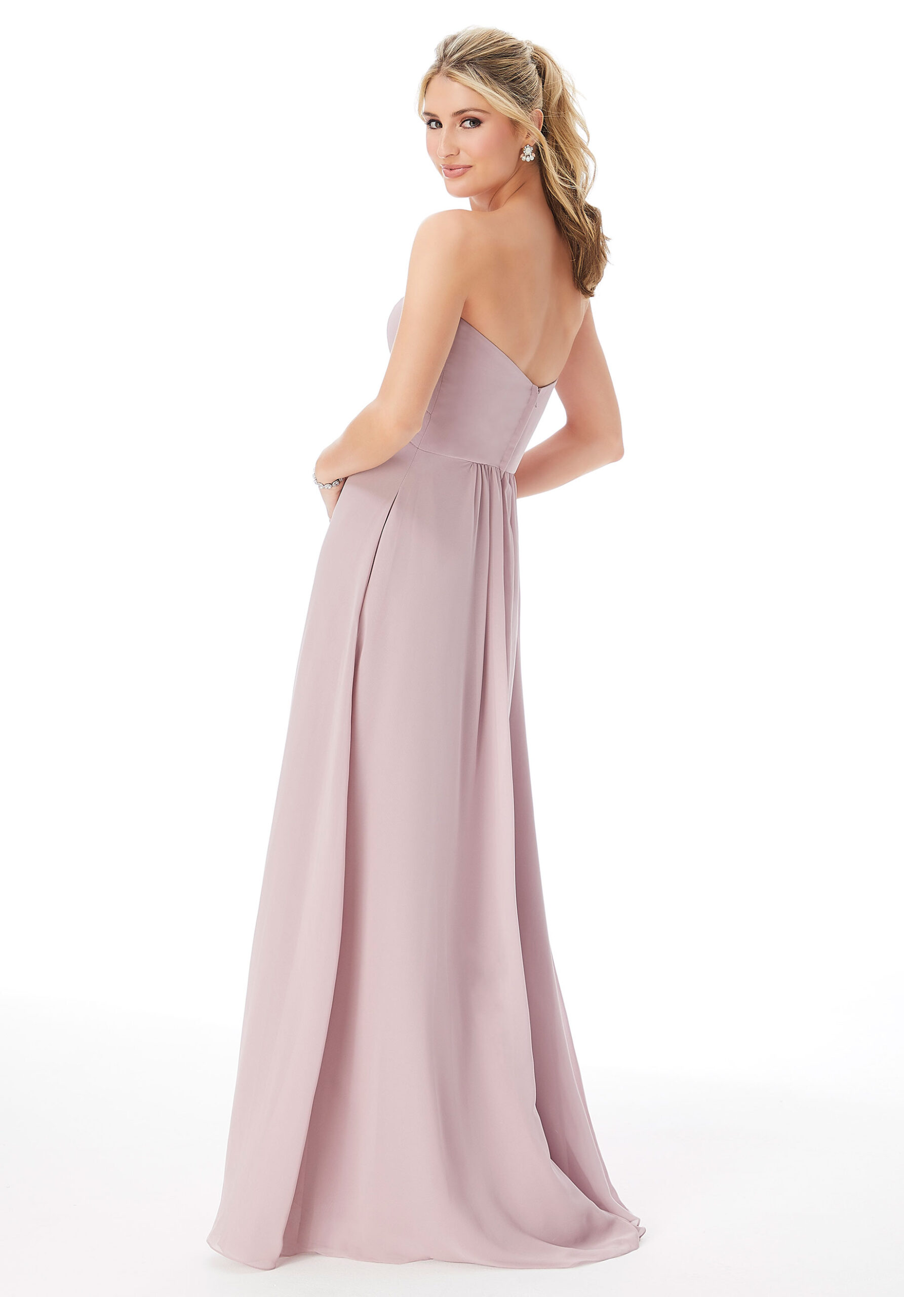 Strapless Satin Bridesmaids Dress With Beaded Pocket Detail Morilee