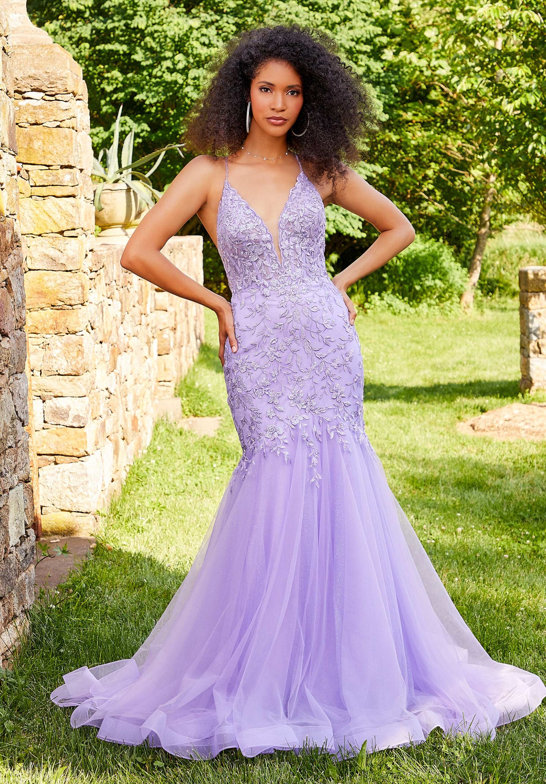 Glitter Lace Mermaid Prom Dress Morilee